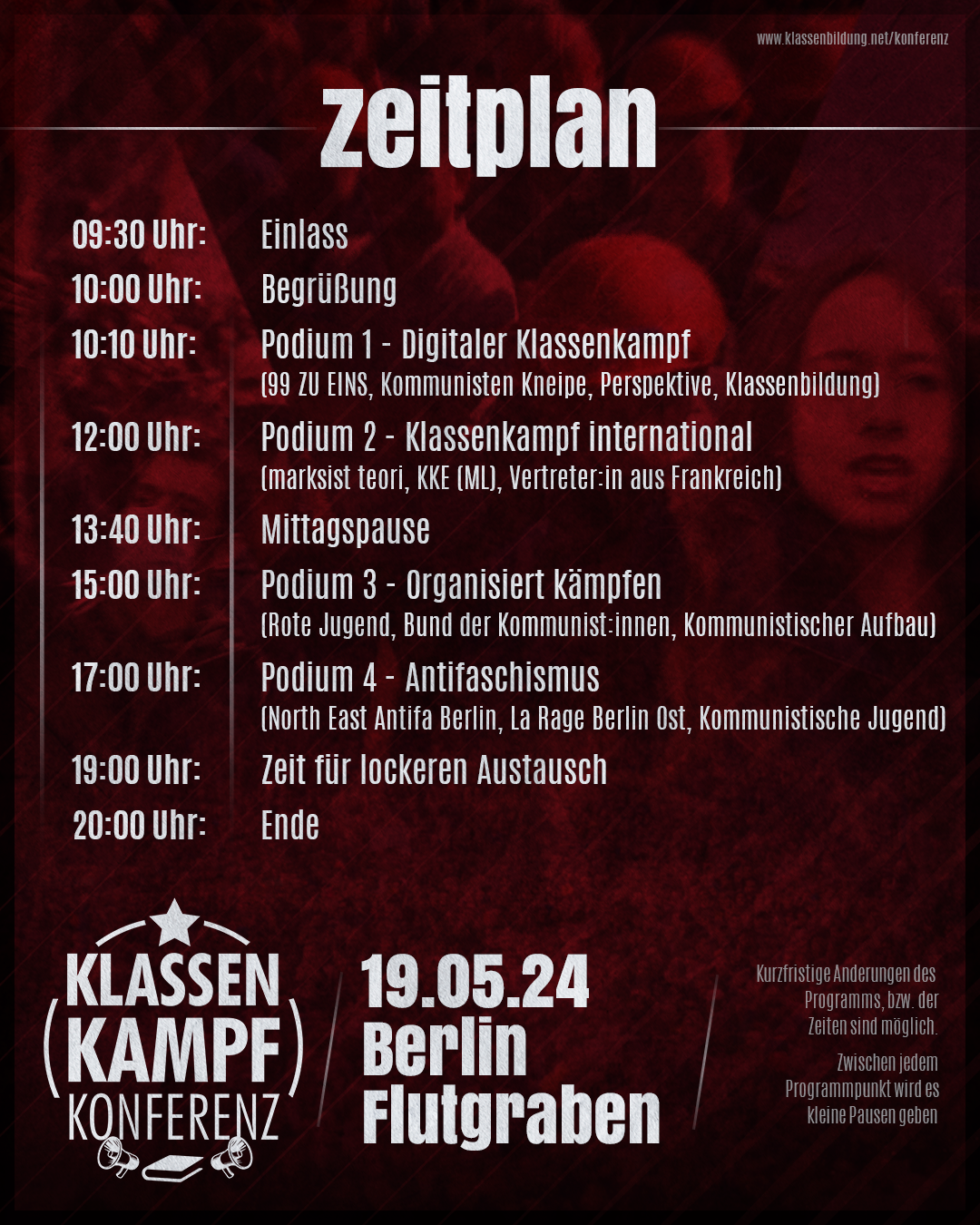 Klassenkampf Konferenz - Klassenbildung